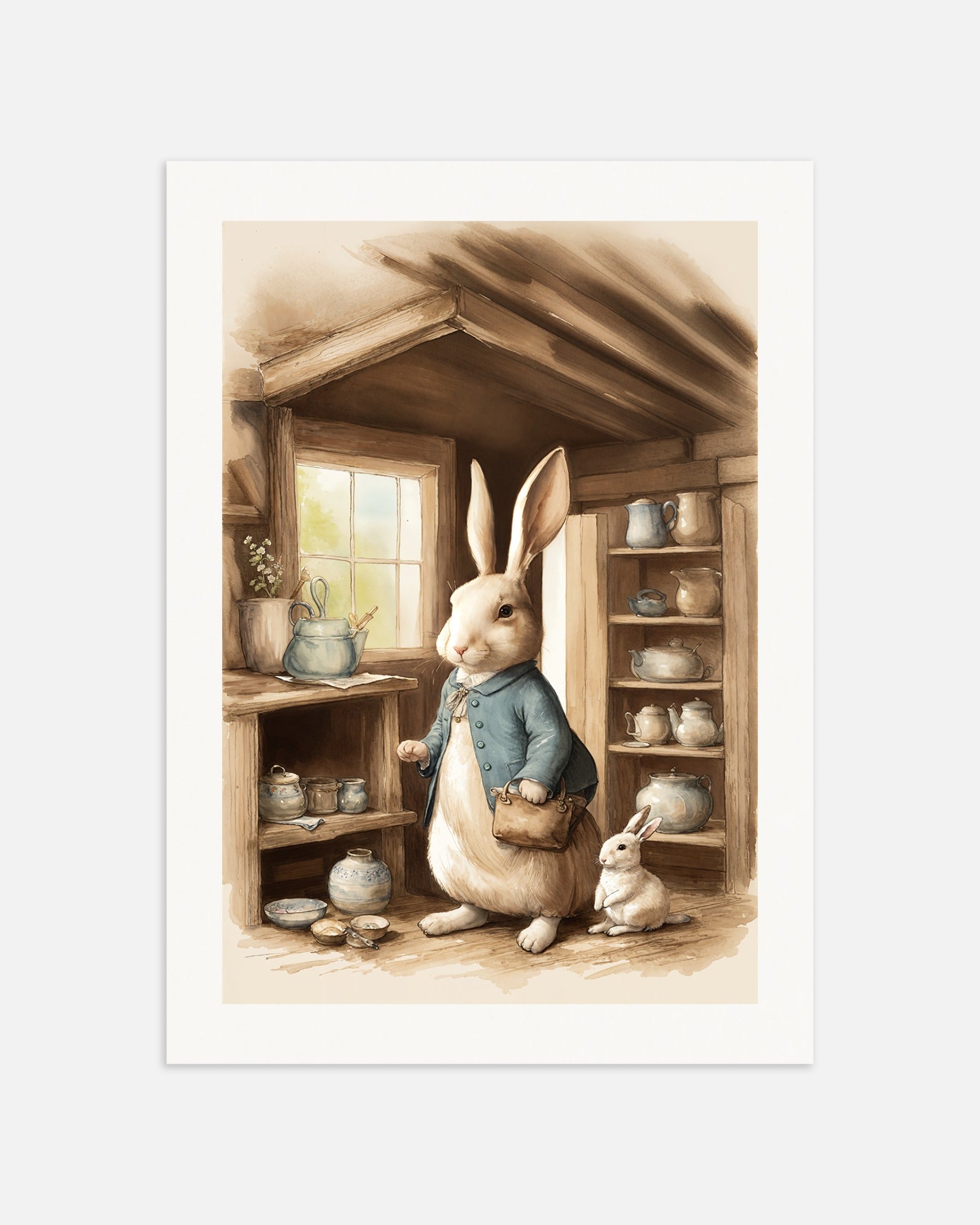 Peter Rabbit poster, tribute to Beatrix Potter - Rabbit is at home ...
