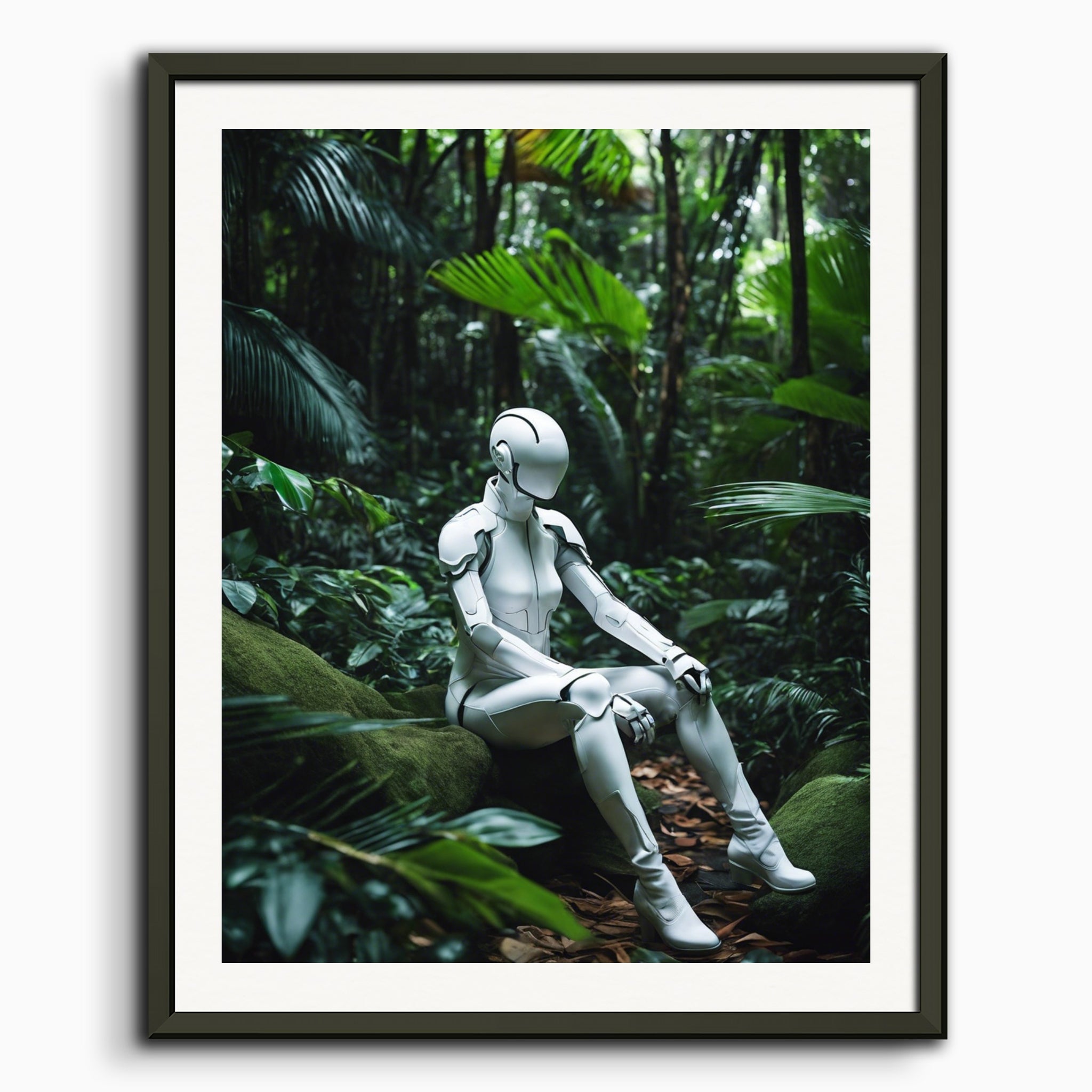 Cyborg in deep jungle - Poster | Wall Art Print | Posterscape