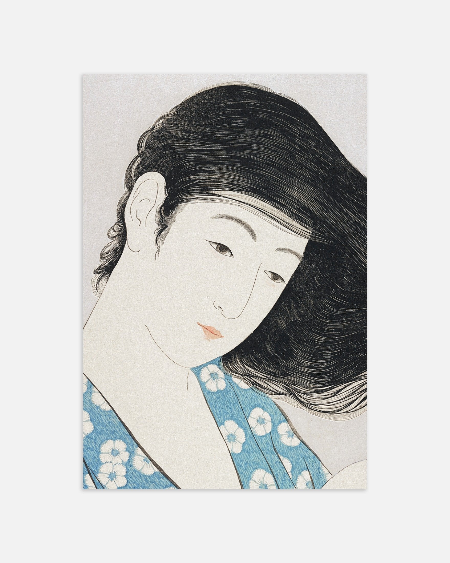 Goyo Hashiguchi Print - Woman Combing Her Hair 01 - The Face | Posterscape