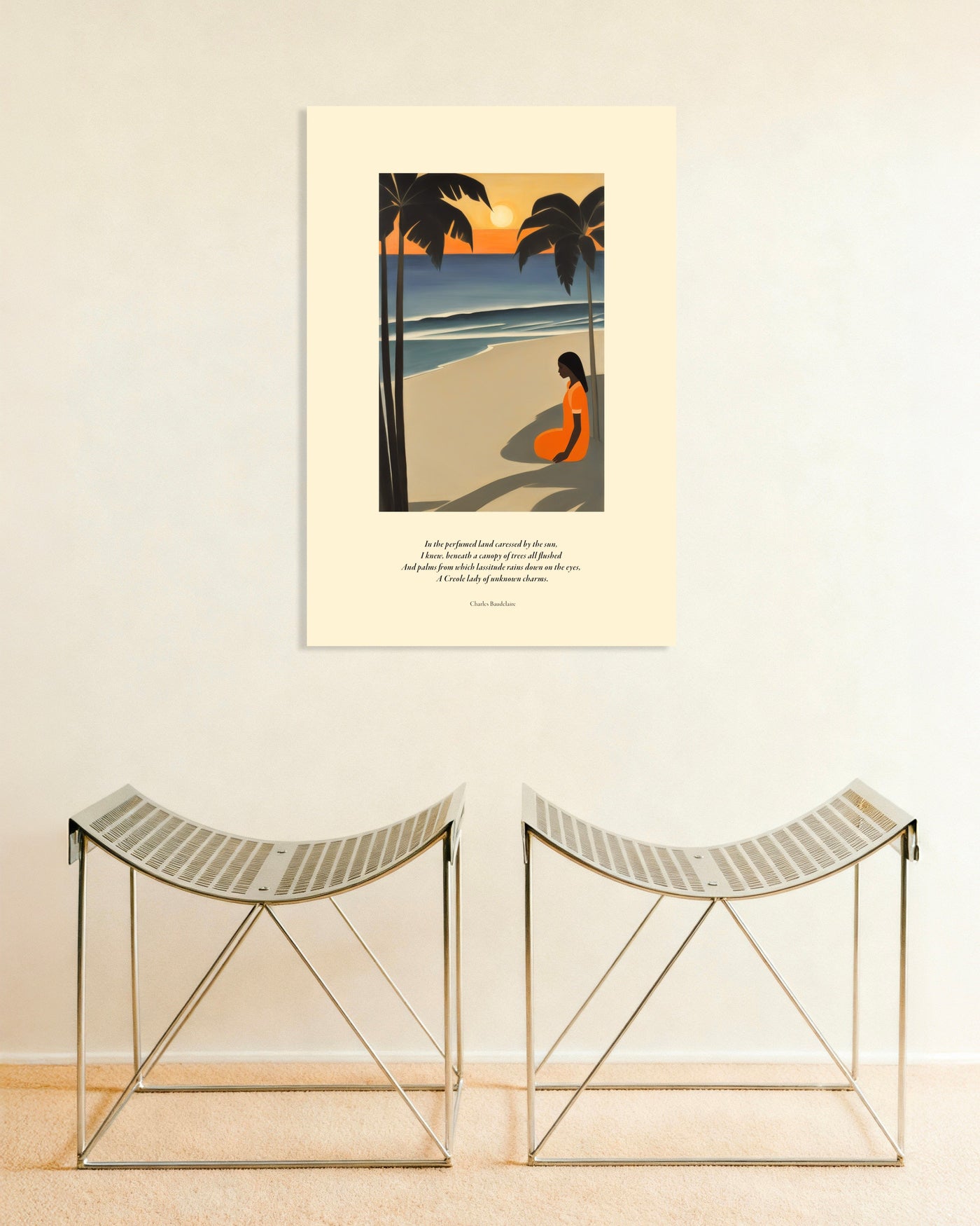 Baudelaire tropical sunset poster | Posterscape