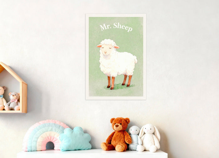 Nursery sheep wall art – Mr. Sheep - Soft and fluffy farm animal kids ...