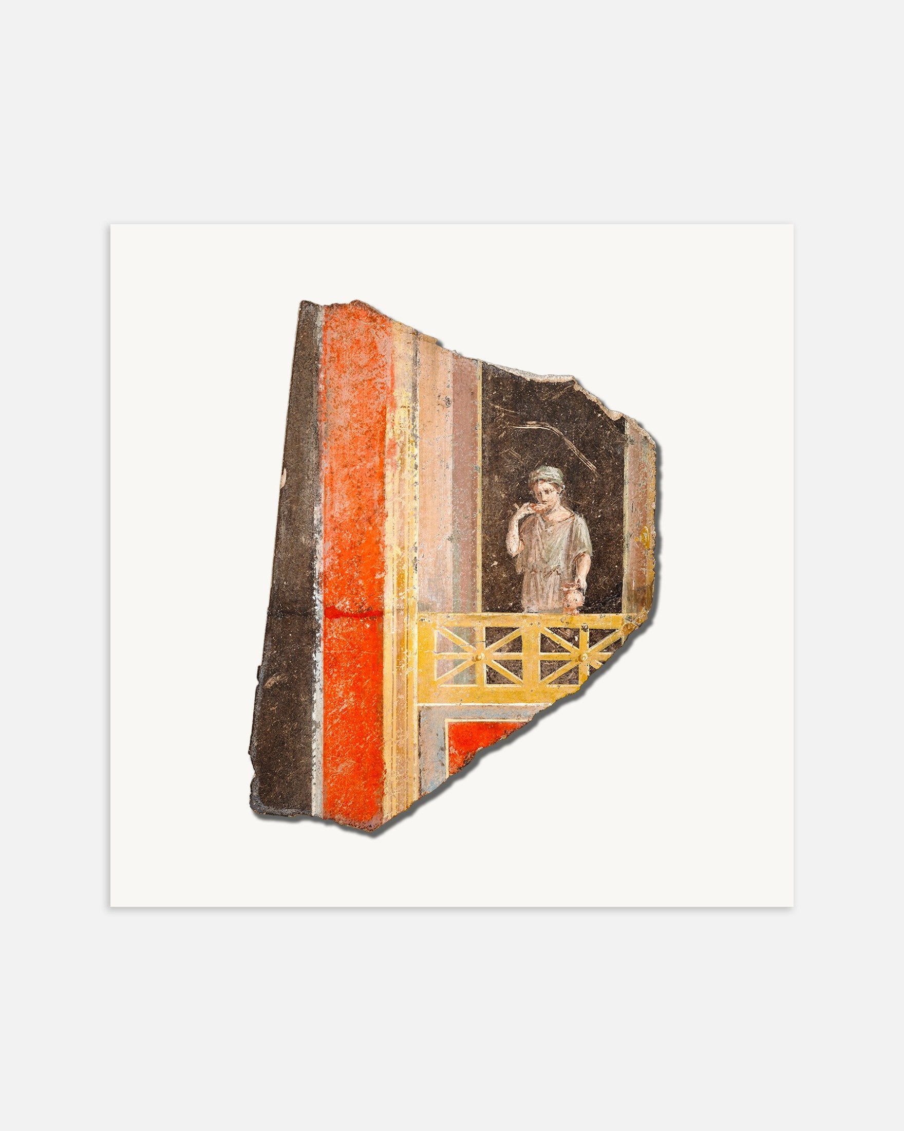 Roman Fresco Woman Balcony - Pompeii Wall Art Print - Posterscape