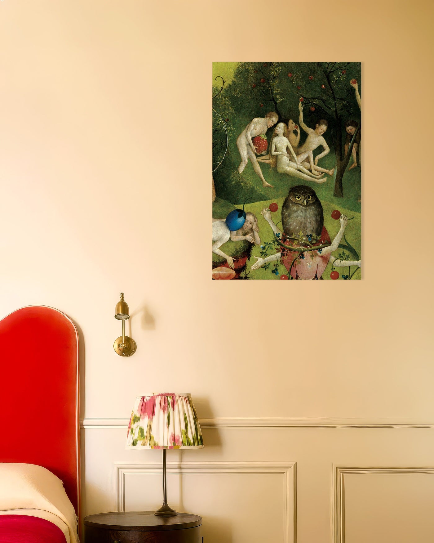 Bosch giant owl and strawberry detail | Posterscape