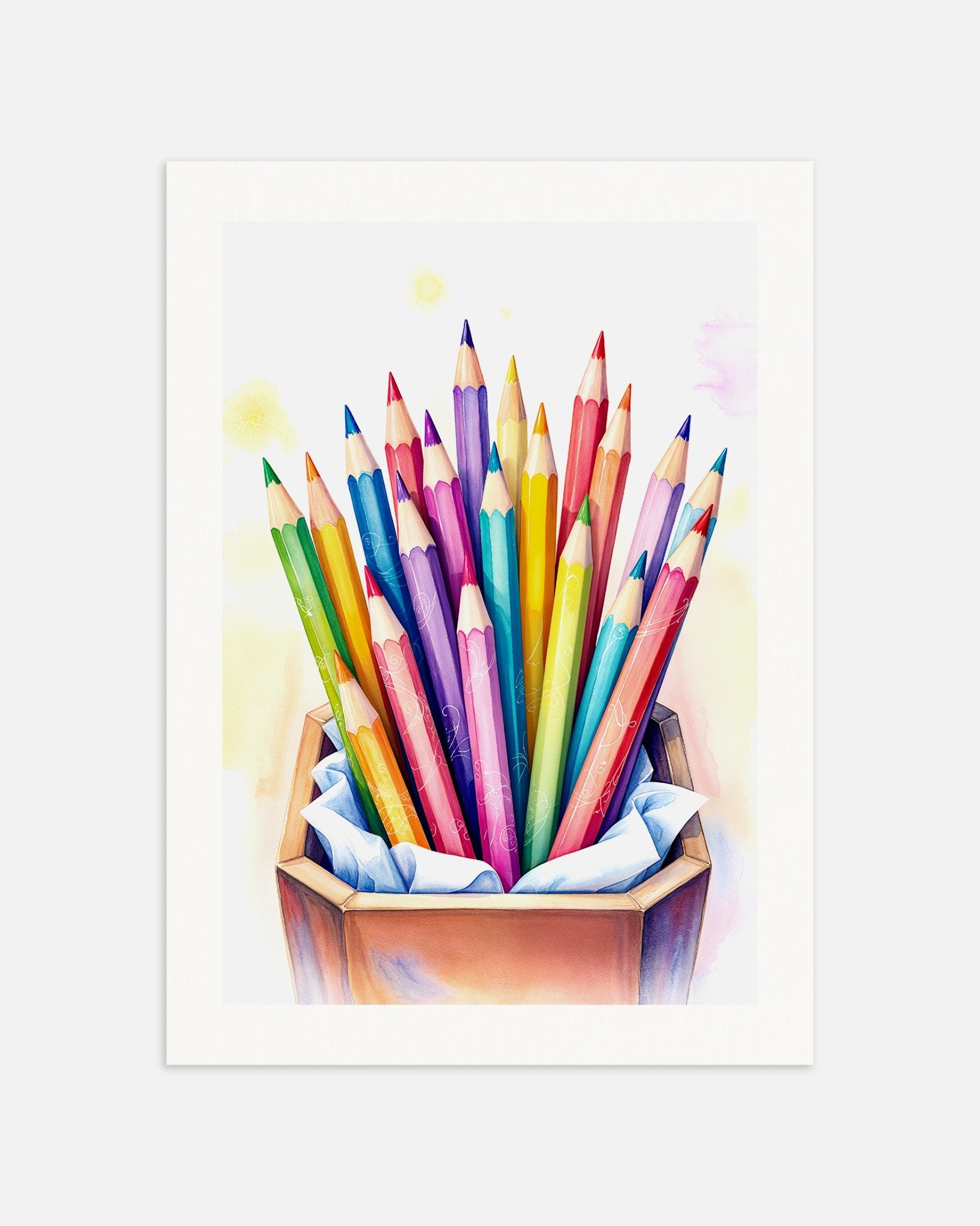 Watercolor colored pencils | Wall art | Posterscape