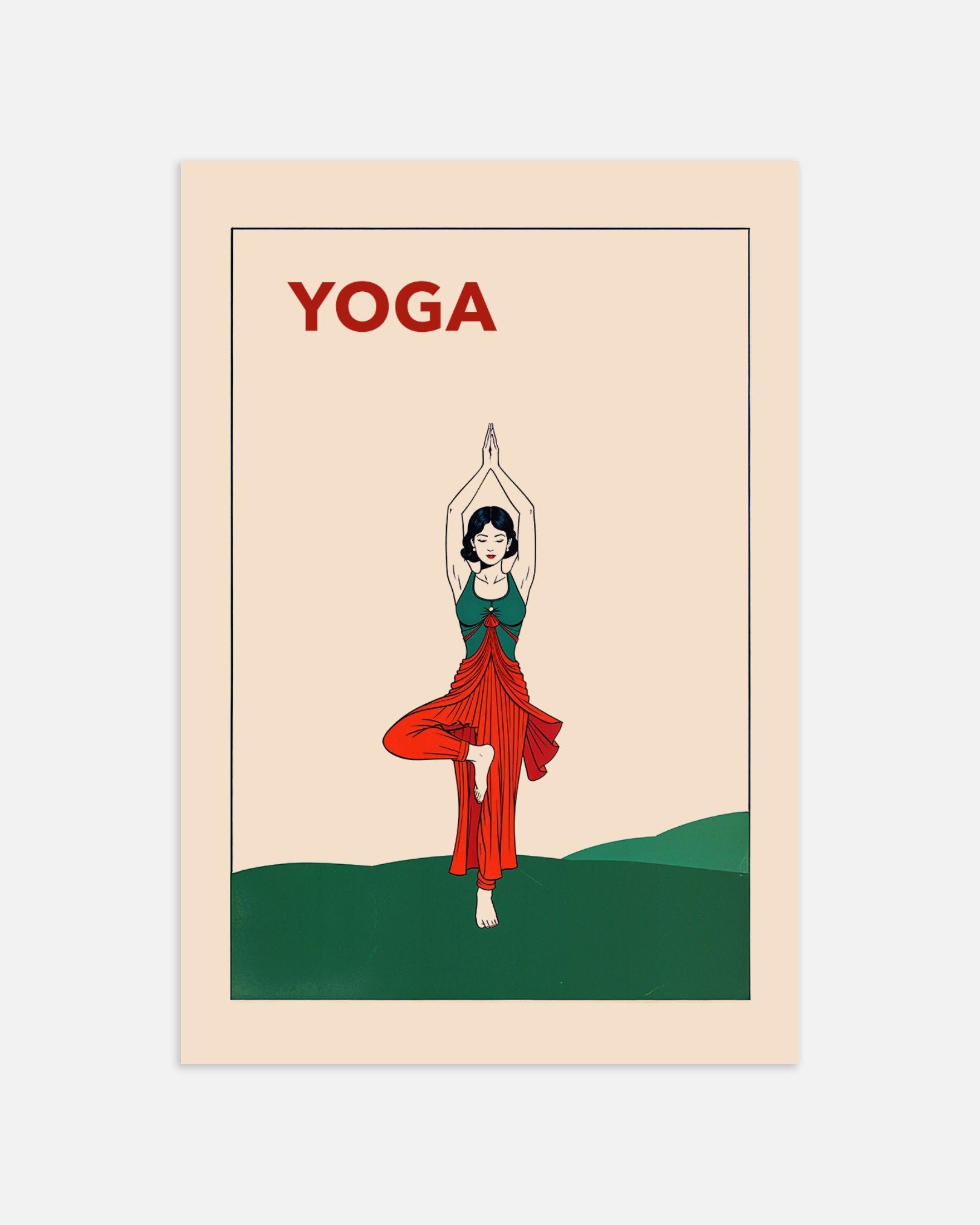 Yoga poster, tree pose - Print | Posterscape